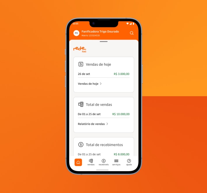 Controle de vendas: Aplicativo Portal Rede | Rede
